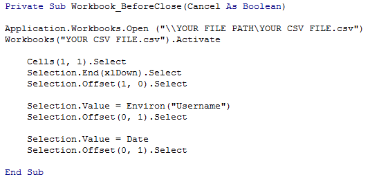 Vba Usage Log Nathan Prats